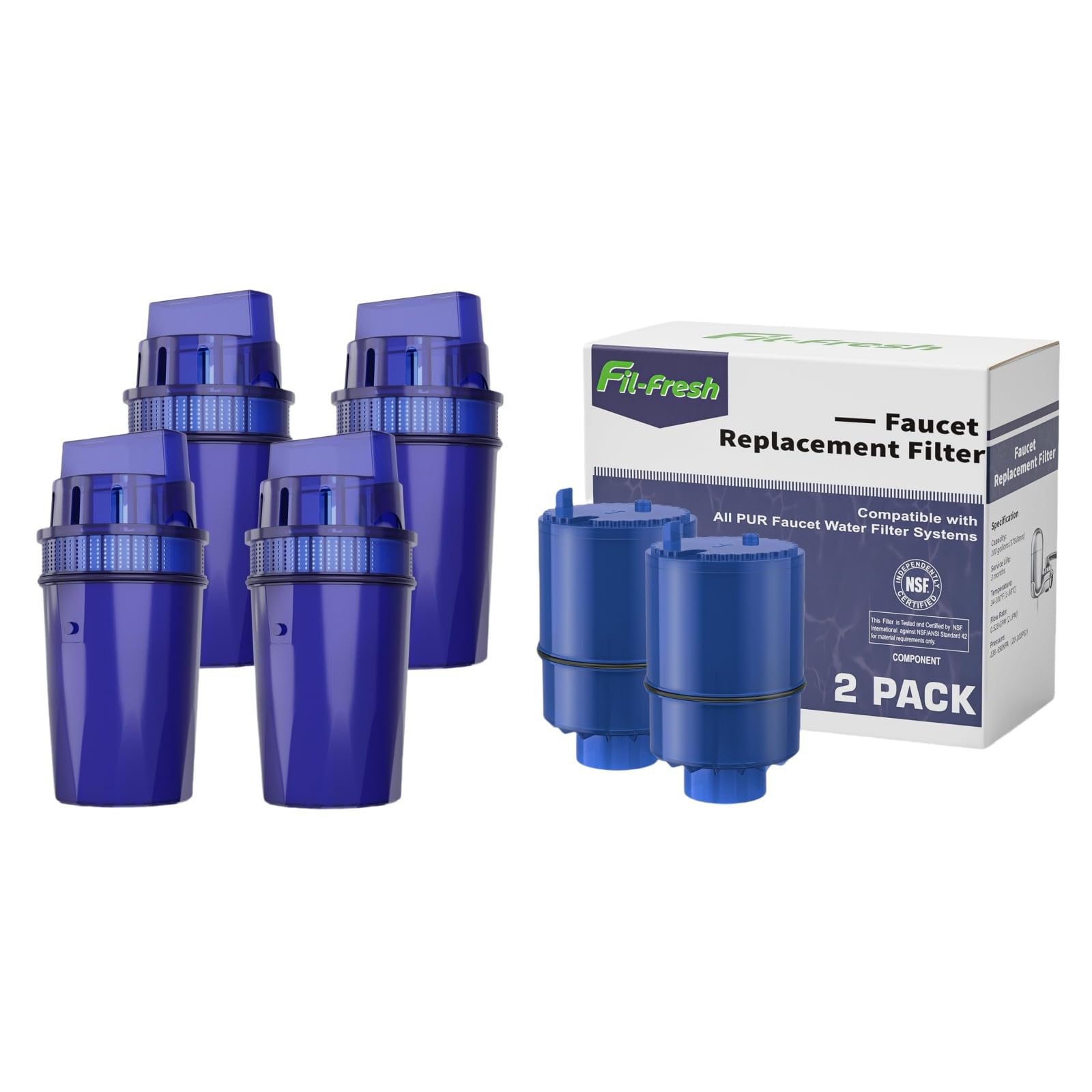 Amazon.com: 4-Pack Water Filter Replacement for PUR Plus Water Pitchers ...