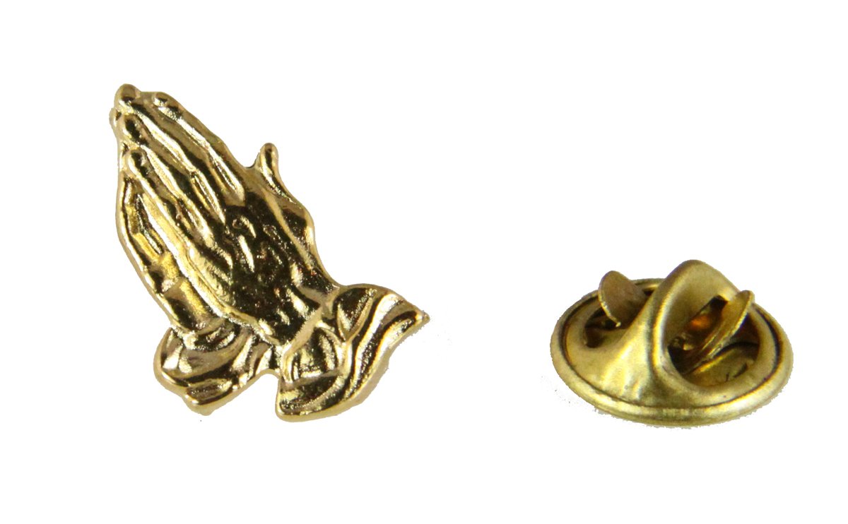 Amazon.com: 6030291 Christian Praying Hands Lapel Pin Brooch Tie Tack ...