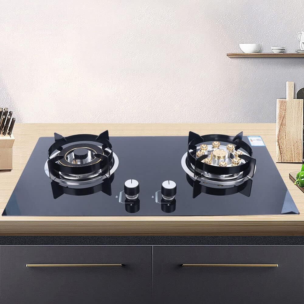 Amazon.com: 2 Burners Gas Cooktop with 2 Metal Knob, Burner Gas ...