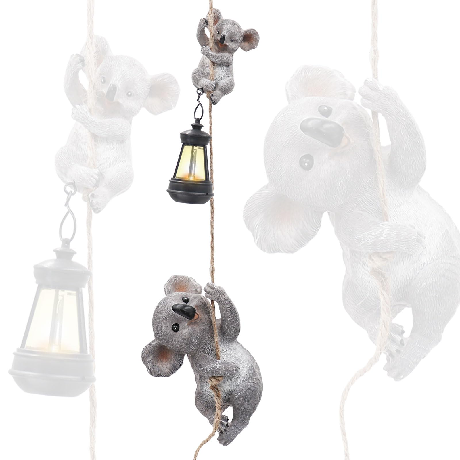 Amazon.com: OZLMC Koala Garden Statues with Solar Outdoor Light ，Koala ...