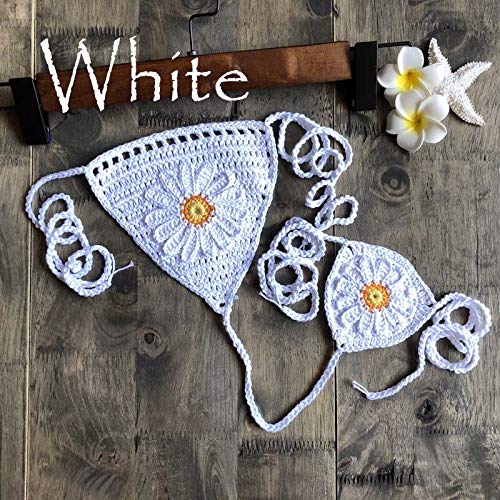 Bikini Handmade Crochet Flower Micro Bikini G Thong String Beach ...