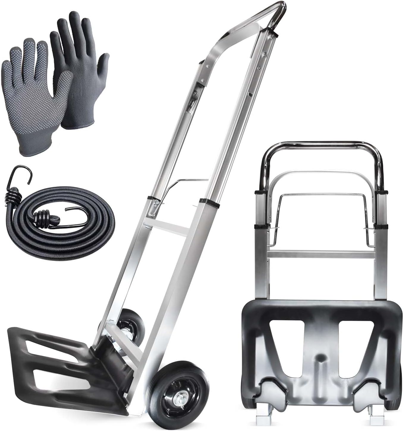 VonHaus Sack Truck Folding Hand Trolley - Industrial Aluminium 90kg ...