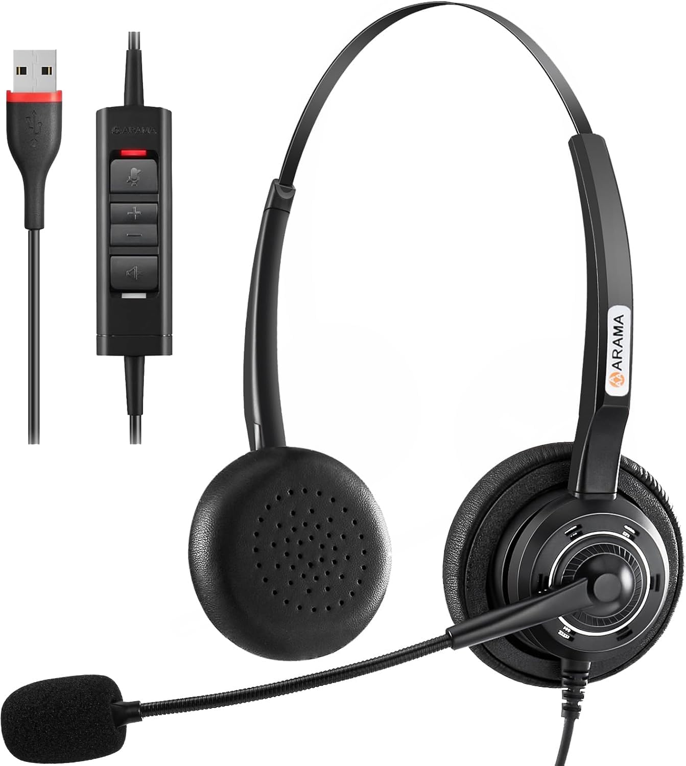 Amazon.com: Arama USB Headset with Microphone for PC Laptop, On-Ear ...