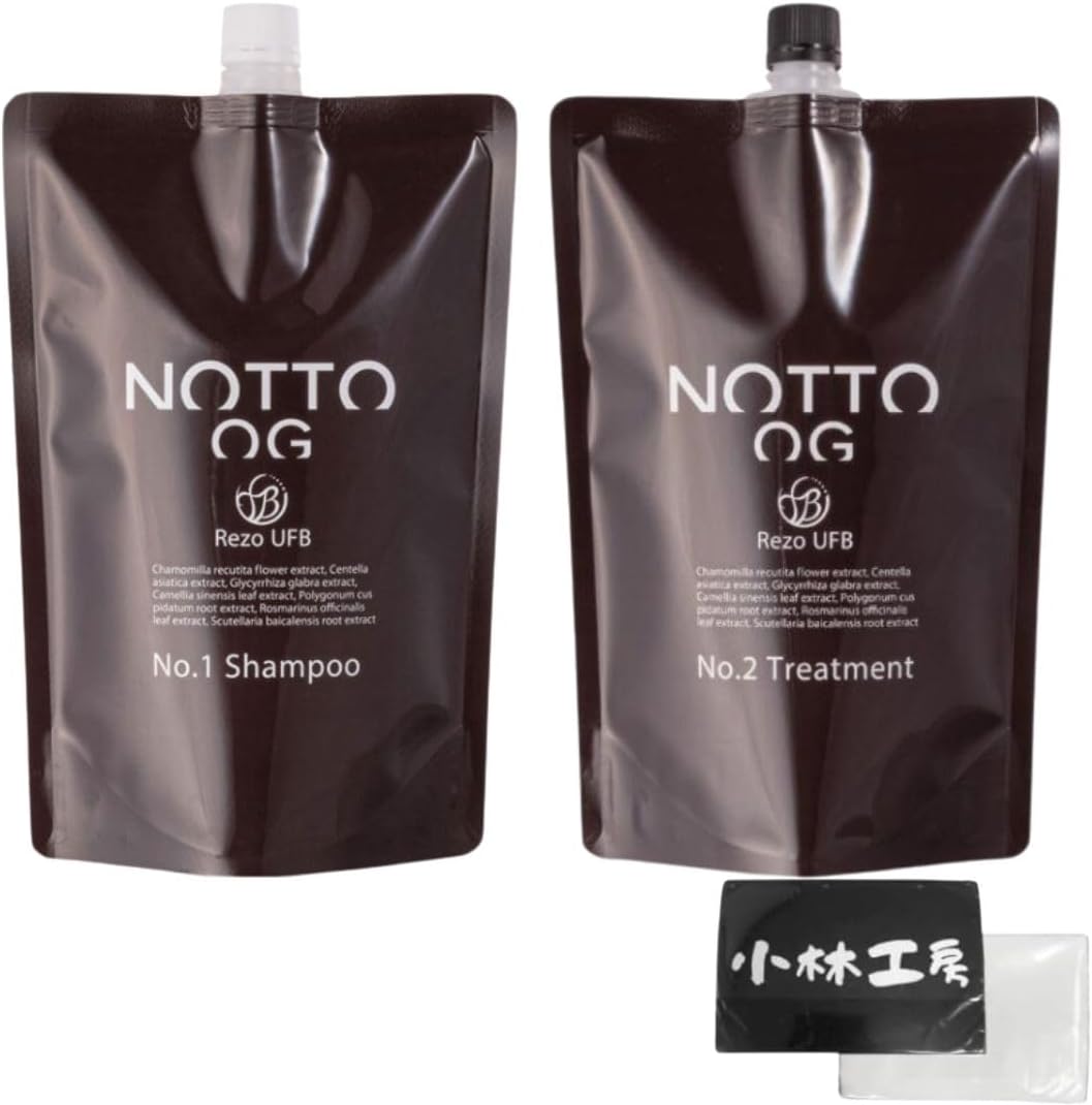 Amazon | NOTTO OG NO.1 シャンプー 1000ml NOTTO OG NO.2 トリートメント 1000g 詰め替え 2種セット ポケットティッシュ付き | ノーブランド品 ...