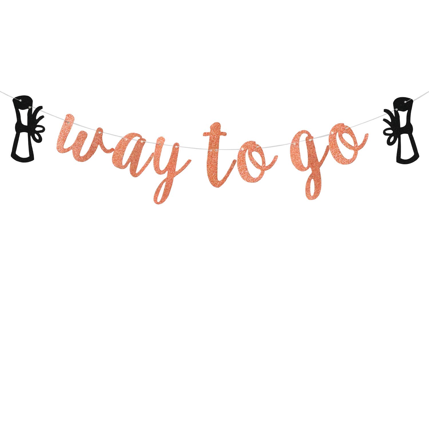 Rose Gold Glitter Way To Go Banner Congrats Grad Banner | Desertcart Canada