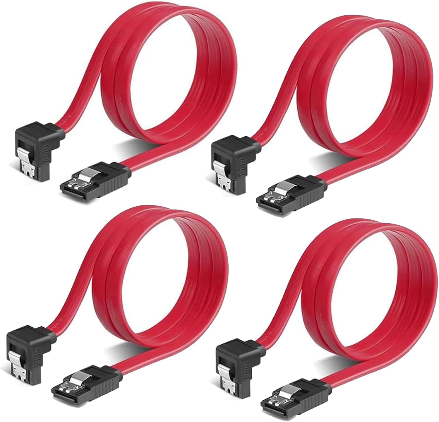 Amazon.co.jp: SZSL SATA ケーブル （L型）約50cm 6 Gbps対応 ラッチ付き SSDとHDD増設 Sata3 シリアル ATA3 ケーブル レッド (L型4本 ...