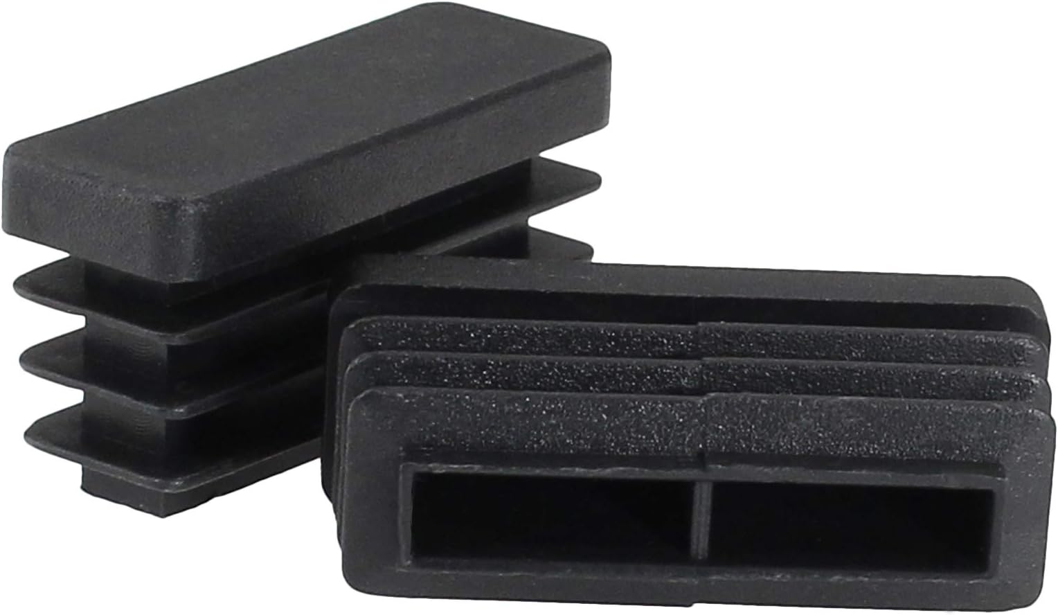 Yoohey 12PCS 1/2 x 1 1/2 Black Rectangle End Caps Plastic Square ...