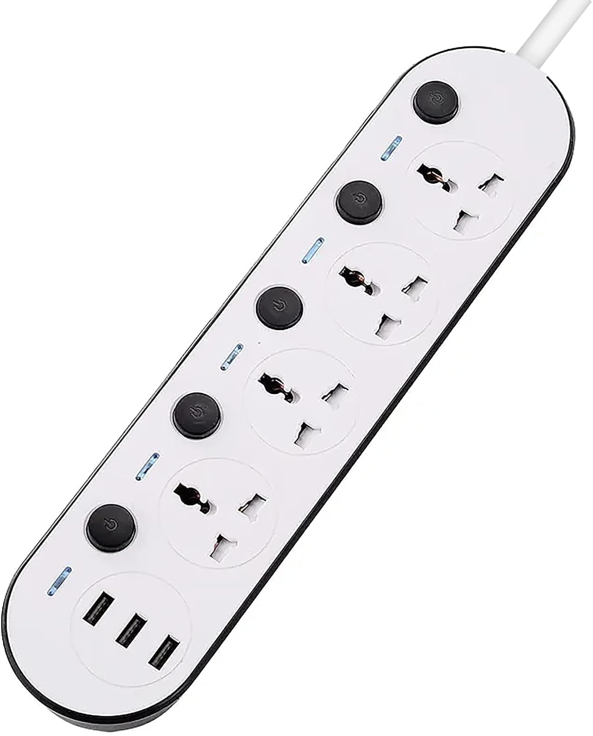 ELONSEY 5 Meter Universal Power Extension Cord with 4 Outlets and 3 USB ...