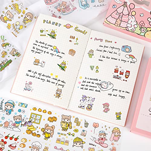 Cute Cartoon Girls Stickers Set, 100 Sheets Kawaii Figure Aesthetic ...