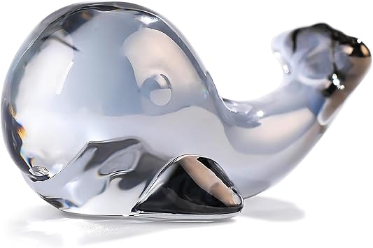 Amazon.com: Ornalrist Crystal Grey Smile Whales Figurines Paperweights ...