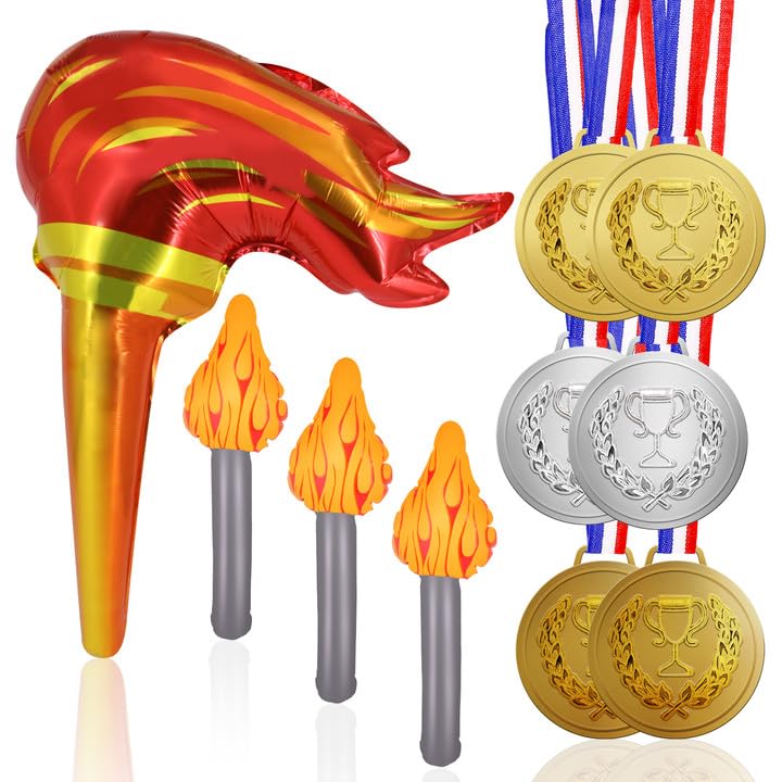 4Pcs Inflatable Torch Olm Party Decorations Set with Inflatable Party ...