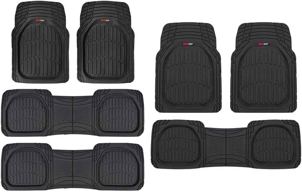 Amazon.com: Motor Trend Original FlexTough Black Rubber Car Floor Mats ...