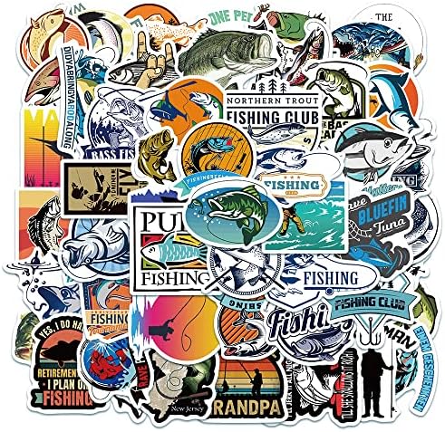 Amazon.com: Fishing Stickers 50pcs,Vinyl Fish Stickers for Laptop Water ...