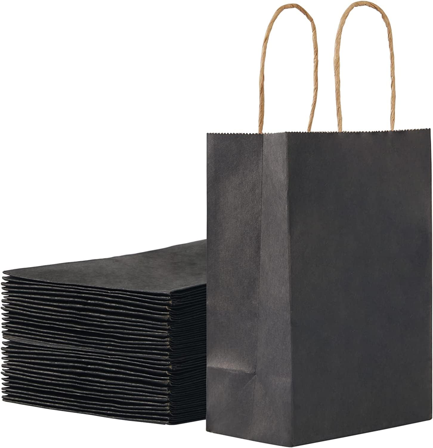 50 Pcs Paper Bags with Handles, Gift Bag Kraft Paper Party Gift Bag ...