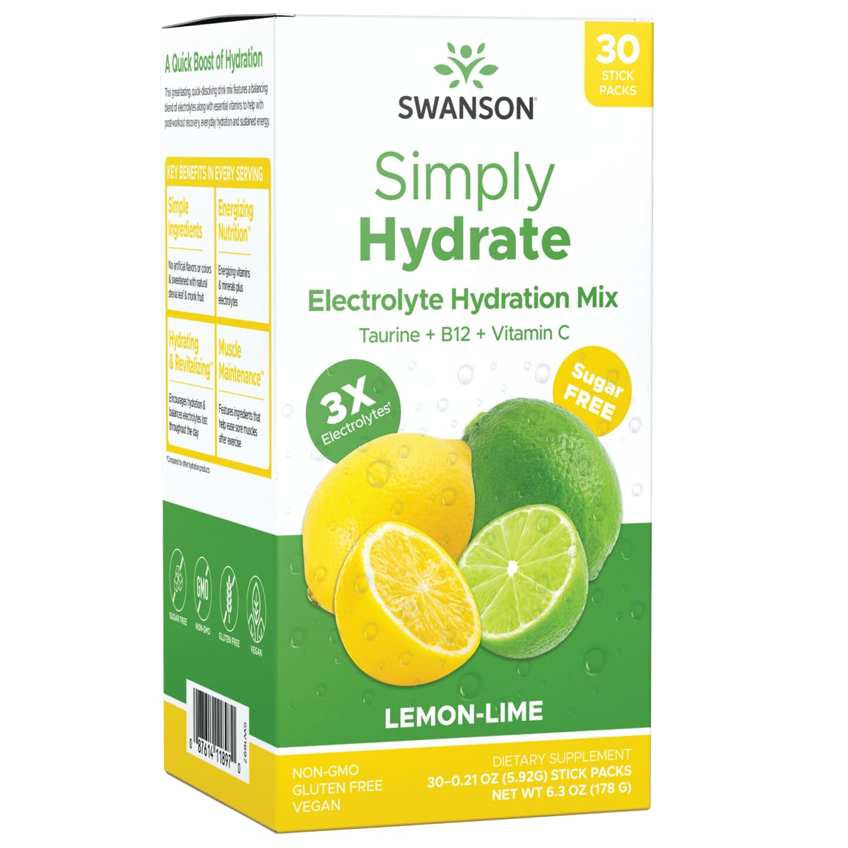 Amazon.com: Swanson Simply Hydrate Electrolyte Mix - Sugar-Free Lemon ...