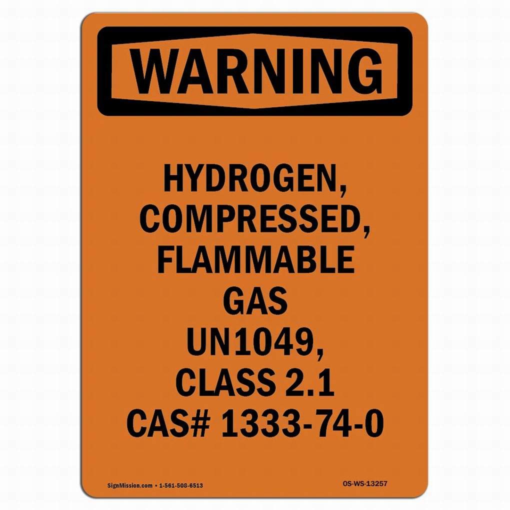 Buy mefoll OSHA Warning Sign - Hydrogen, Compressed, Flammable Notice ...