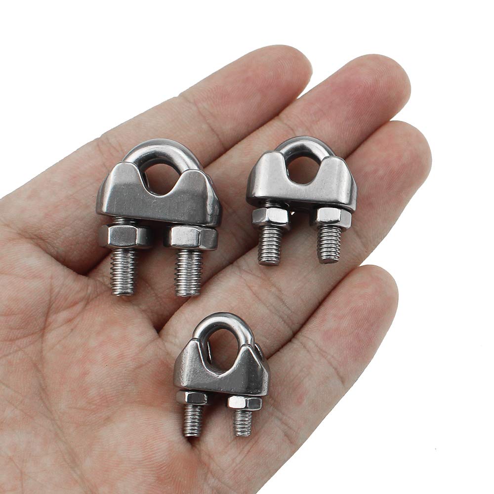 Buy Pack of 12 wire rope clamps made of 304 stainless steel M4 M5 M6 ...