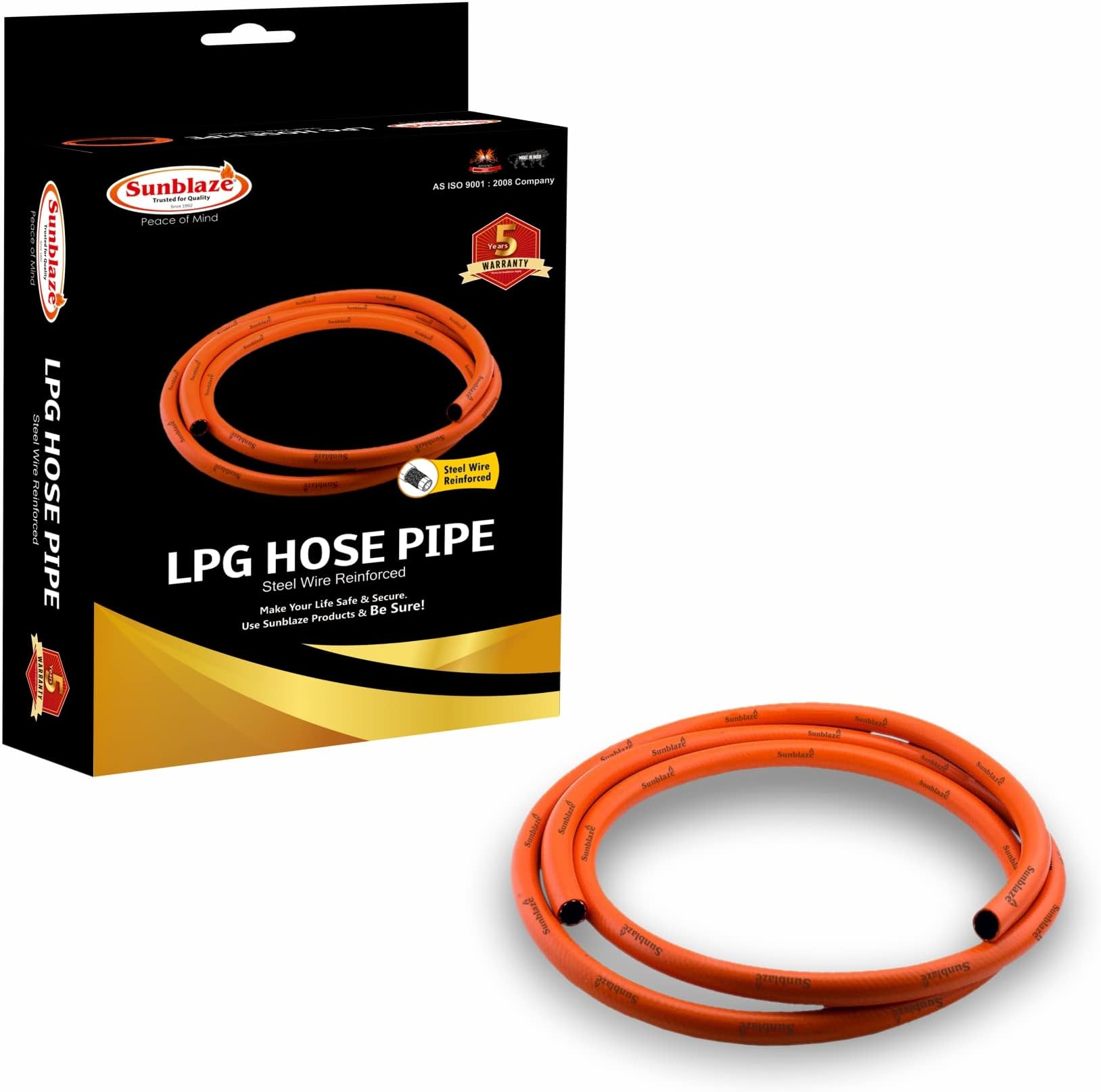 Prestige 1.5M LPG Rubber Hose Pipe with Reinforced Steel Wire, ISI ...