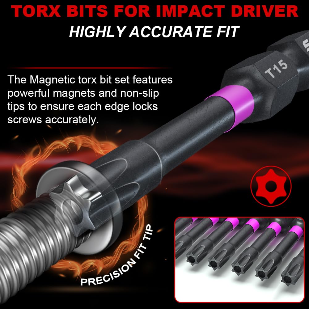 Snapklik.com : T15 Torx Bits For Impact Driver,SuSuMu 25 Pieces T15 2 ...