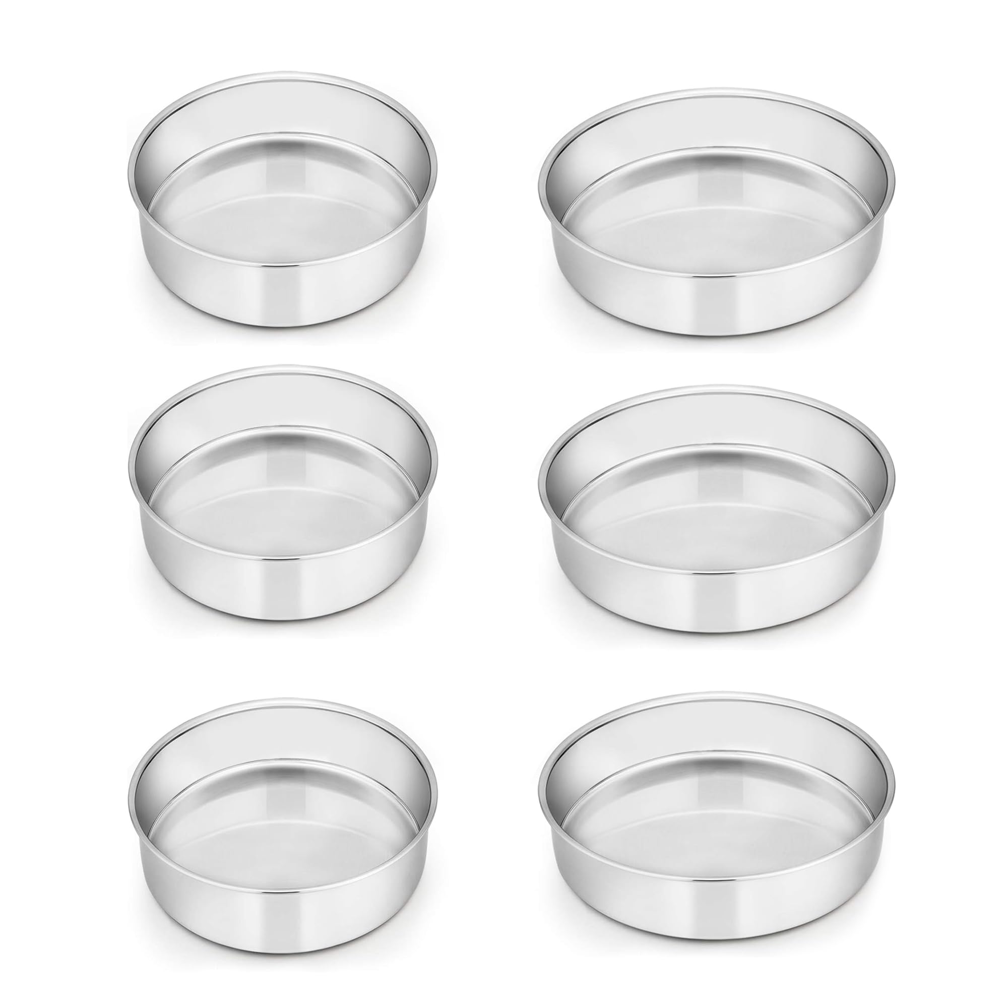 Amazon.com: E-far 6 Inch Cake Pan Set of 3 and 8 Inch Cake Pan Set of 3 ...