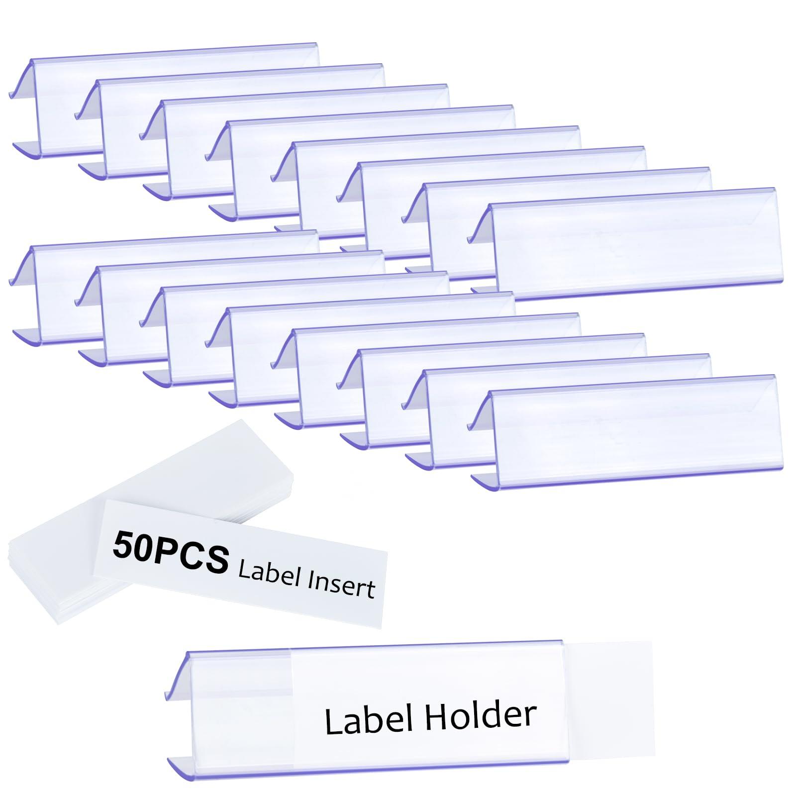 Amazon.com : 50 Pcs Shelf Label Holders Clear Plastic Shelf Label ...