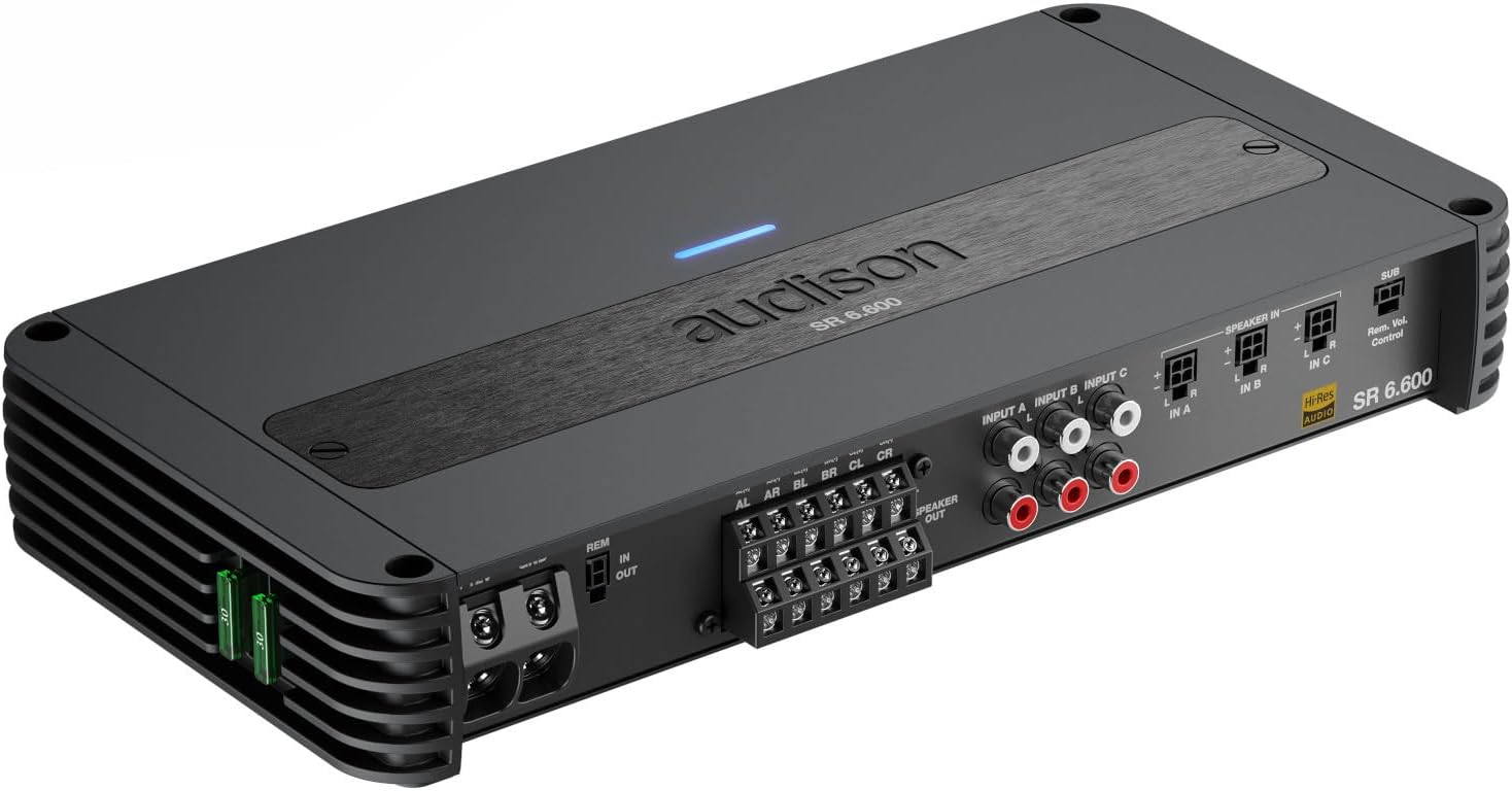 Amazon.com: Audison SR6.600 6-Channel 1120W RMS Class D Power Amplifer : Electronics