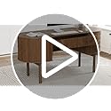 Amazon.com: ORRD Home Office Oval Desk with Sliding Tambour Door and ...