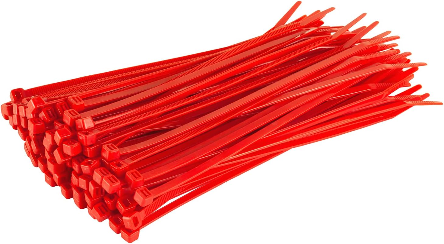 Amazon.com: GTSE 8 Inch Red Zip Ties, 100 Pack, 50lb Strength, UV ...