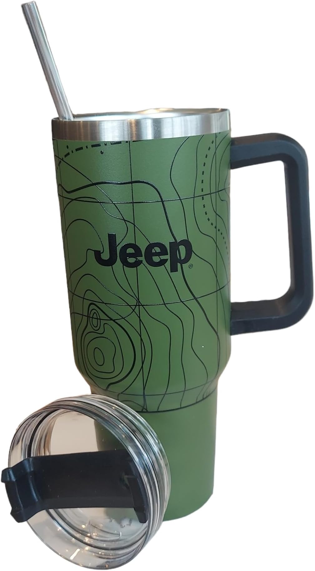 Amazon.com: Jeep Text and Grill Powder Coated Camper Mug | Stainless ...