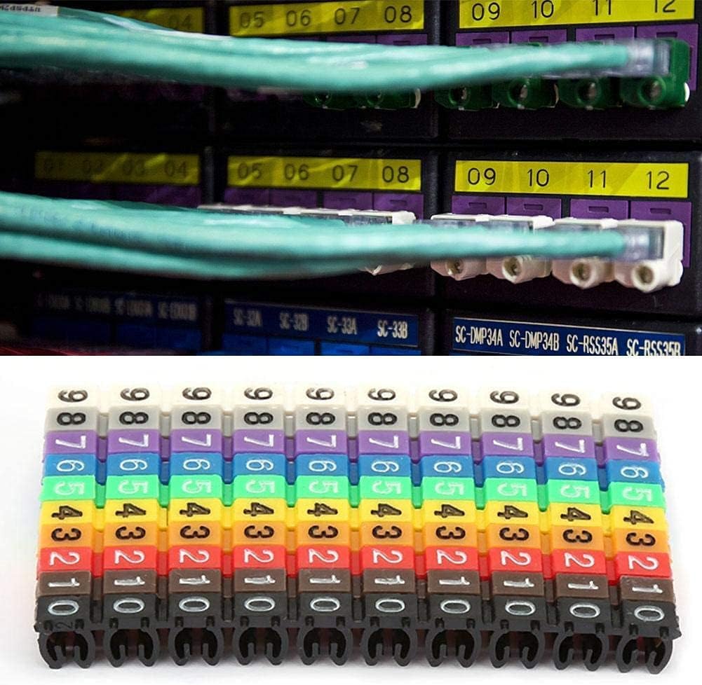 0-9 Digital Coded Clip on Plastic Cable Identification Wire Marker ...