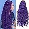 Amazon.com : Purple Faux Locs Crochet Hair 24 inch 2 Packs Soft Locs ...