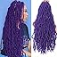 Amazon.com : Purple Faux Locs Crochet Hair 24 inch 2 Packs Soft Locs ...