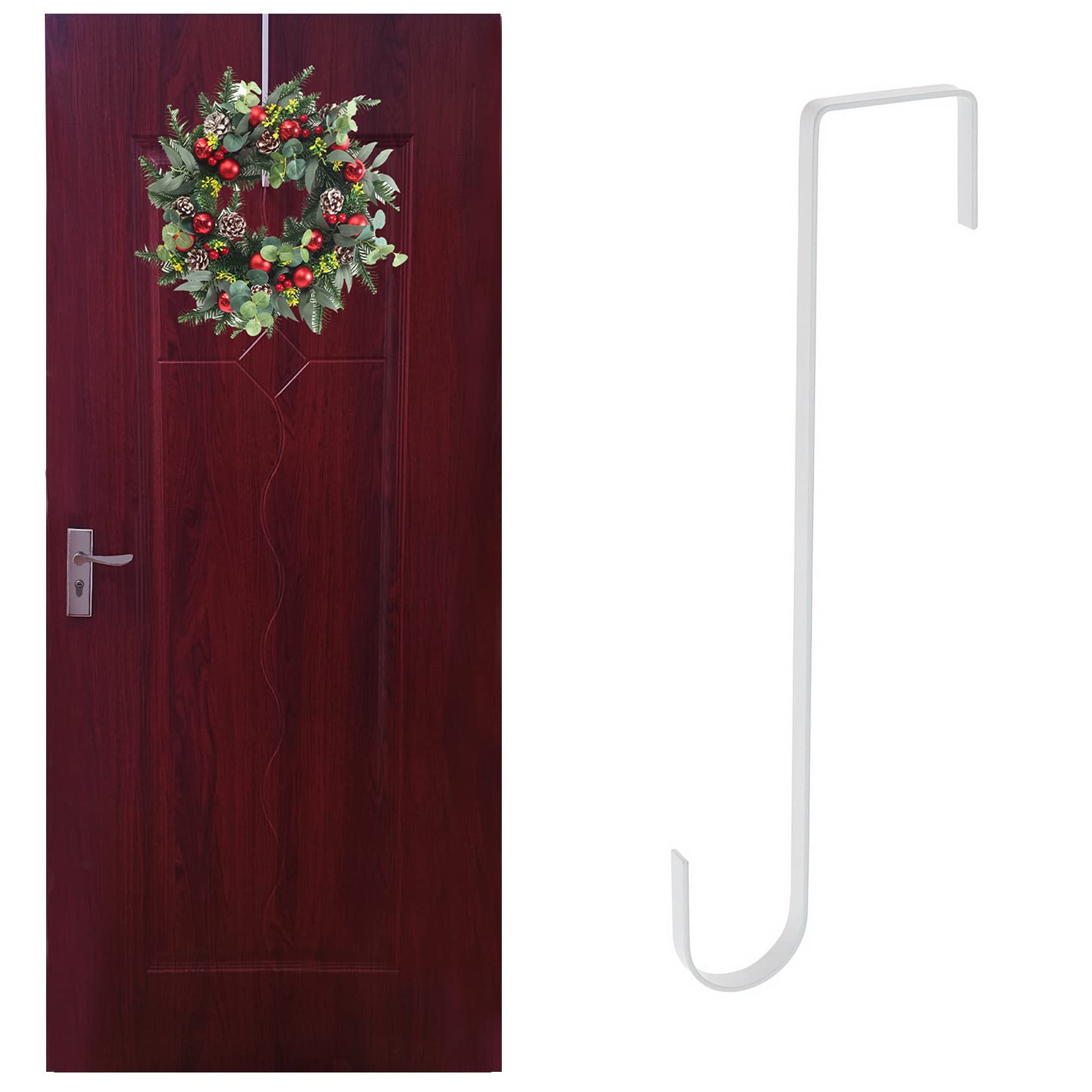 ZningEsxi 12" Wreath Hanger Front Door Wreath Metal Hook for Christmas ...