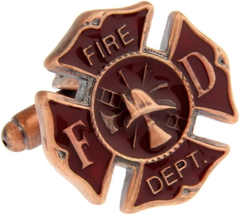 Amazon.com: MRCUFF Fire Department Shield Emblem Cross FD Fireman Pair ...