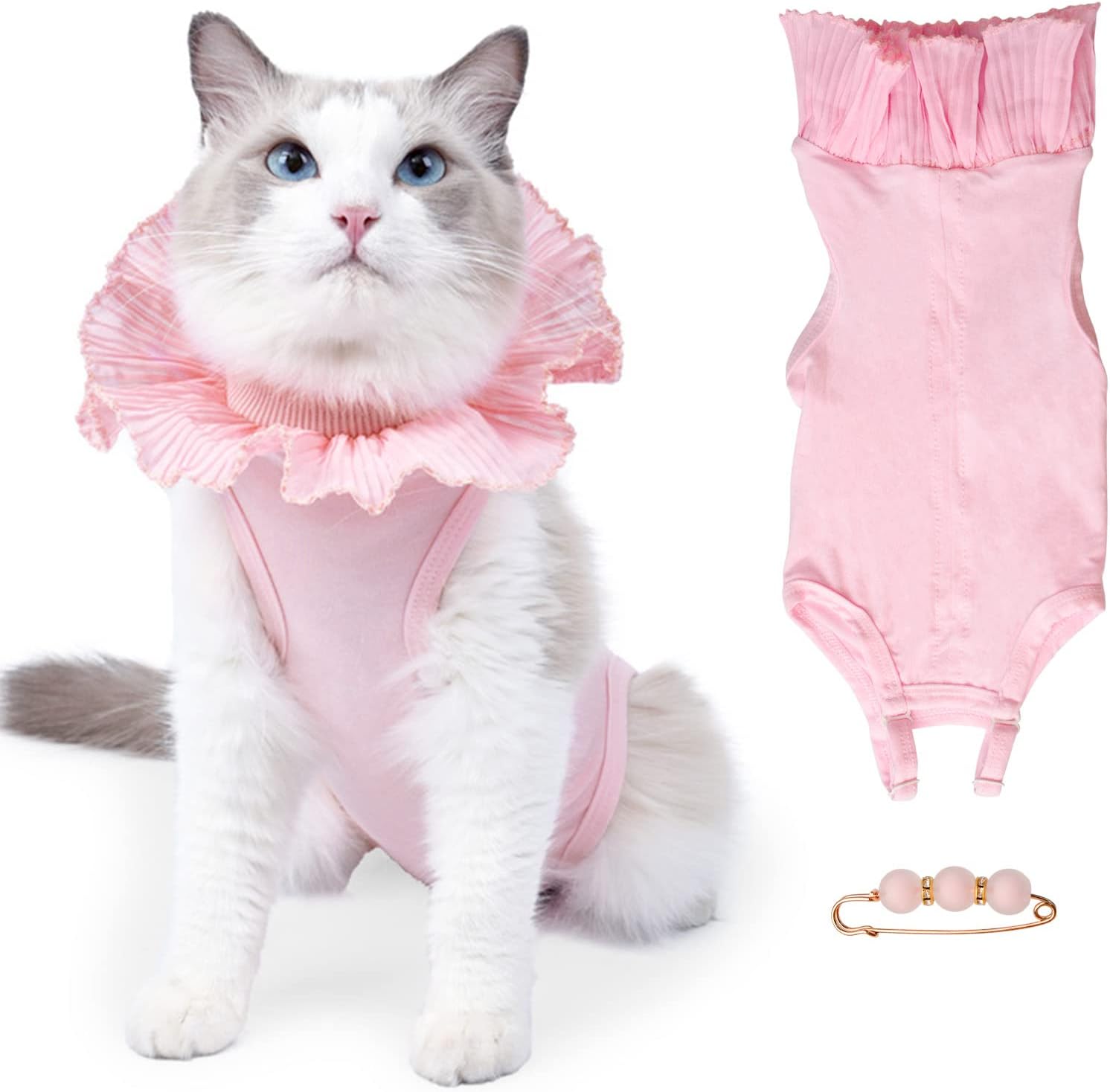 Amazon.com : URROMA 1 Piece Recovery Suit for Pet After Surgery, Cat ...