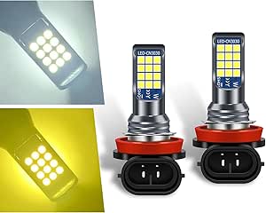 Amazon.com: Irinidig 2 PCS H11/H8 Car LED Fog Light, Double-color Flash ...