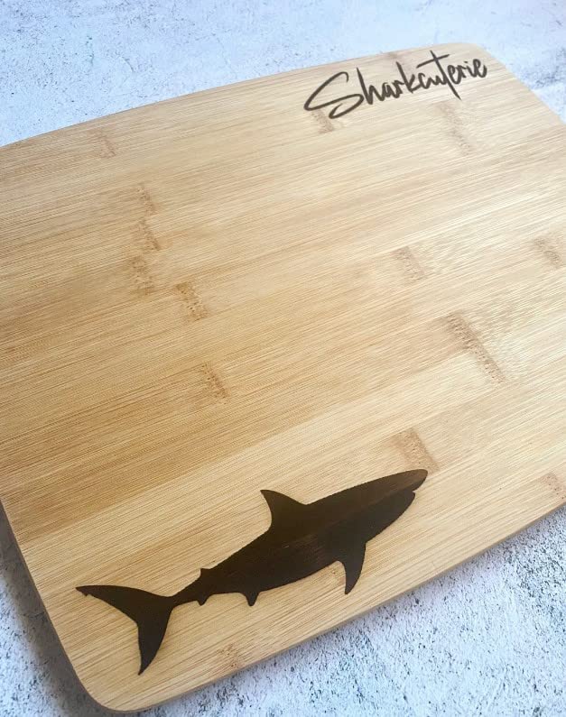 Amazon.com: 8" x 10" Sharkcuterie Board, Bamboo Cutting Board, Custom ...
