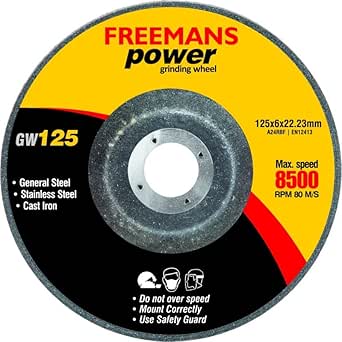 FREEMANS 5-Inch Power Grinding Wheels-(Set of 25 Pieces)- Black ...