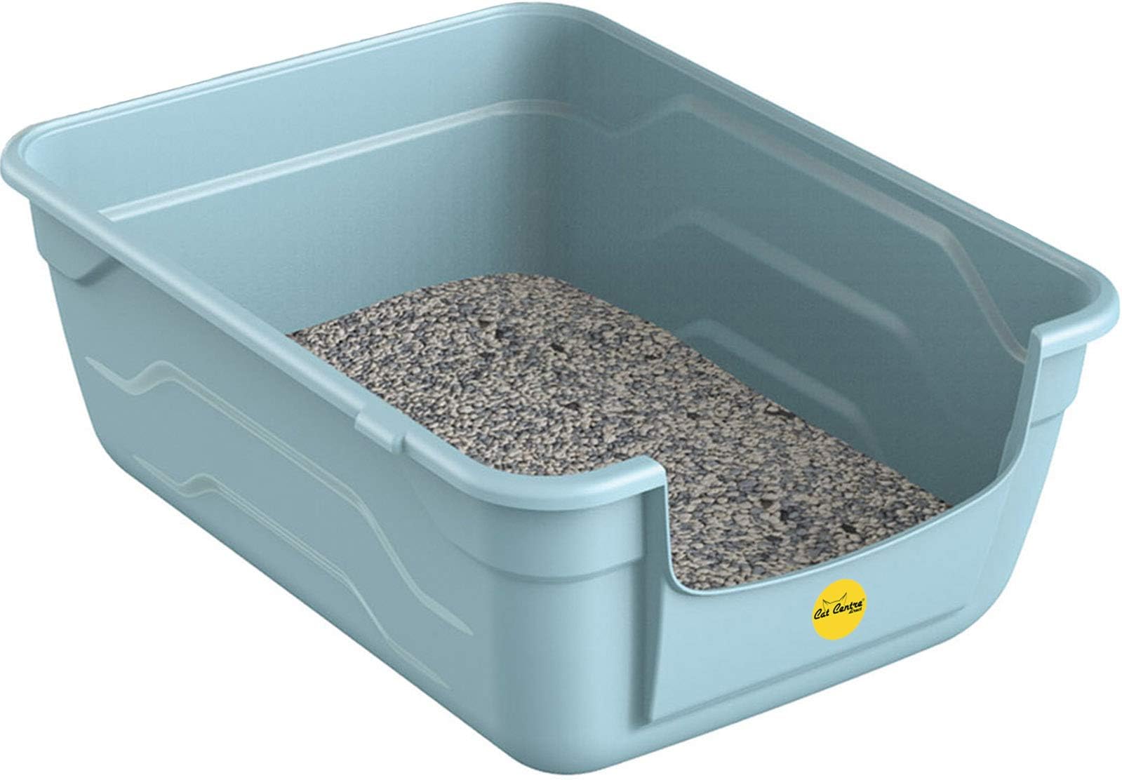 Blue Large Cat Litter Tray Box High Sided UK Deep Toilet Loo Adult Cats ...