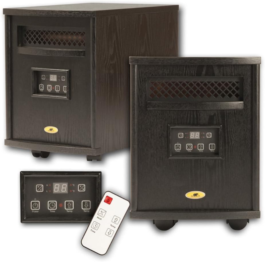 Amazon.com: Bear Heaters 1500WR Infrared Quartz Portable Heater - Black ...