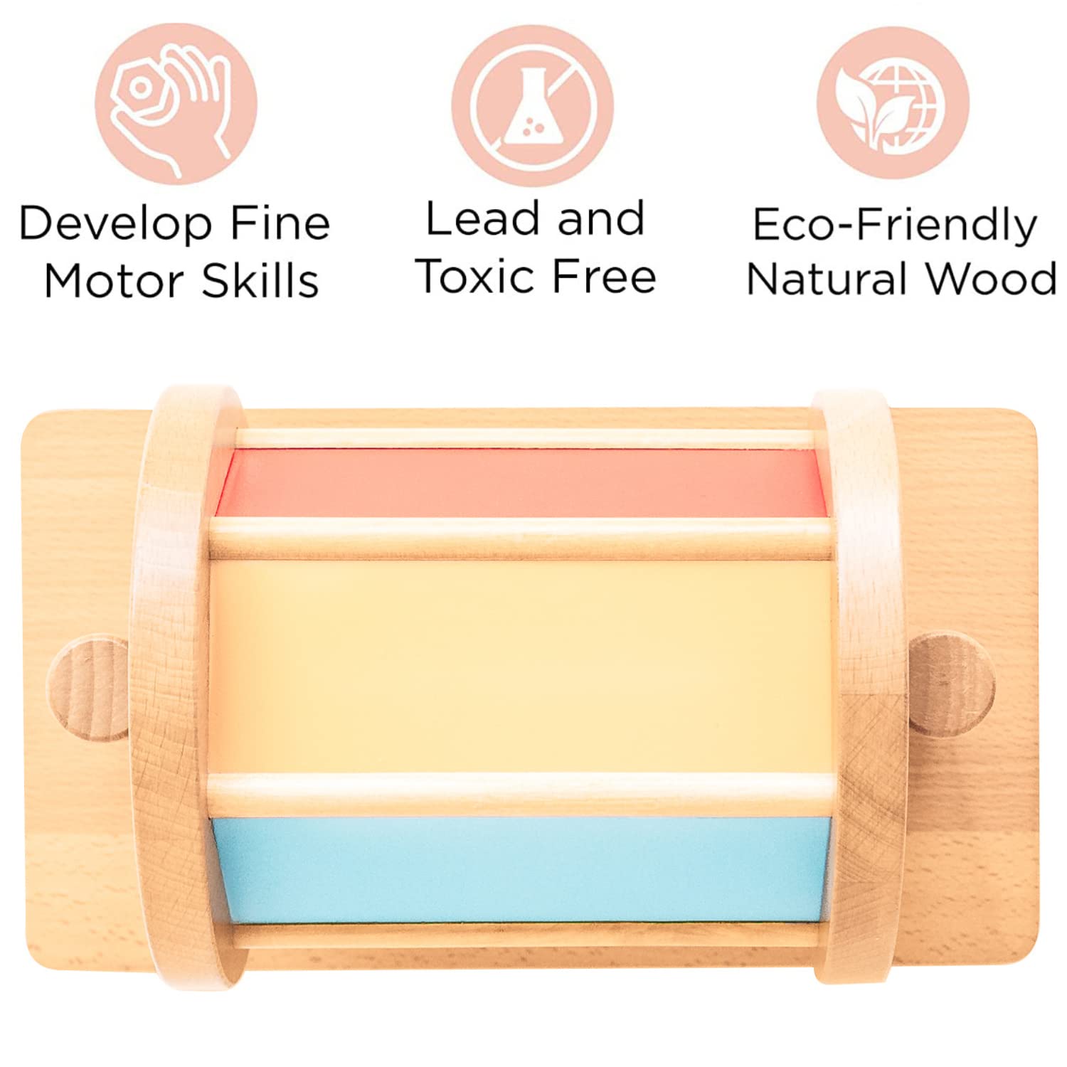 Spinning Drum Montessori Infant Toy - Rainbow Spin Wheel - Spinning ...