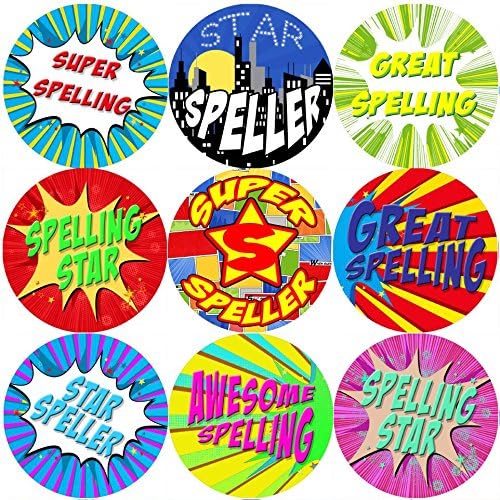 144 Superhero Speller 30mm Reward Stickers for School Teachers, Parents ...
