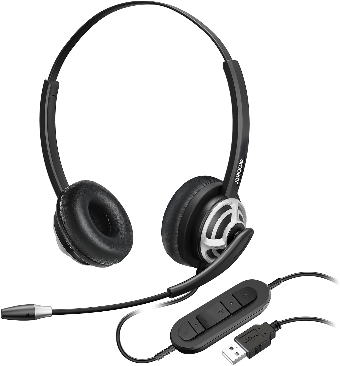 Amazon.com: EMAIKER Professional USB Headset with Noise Cancelling ...