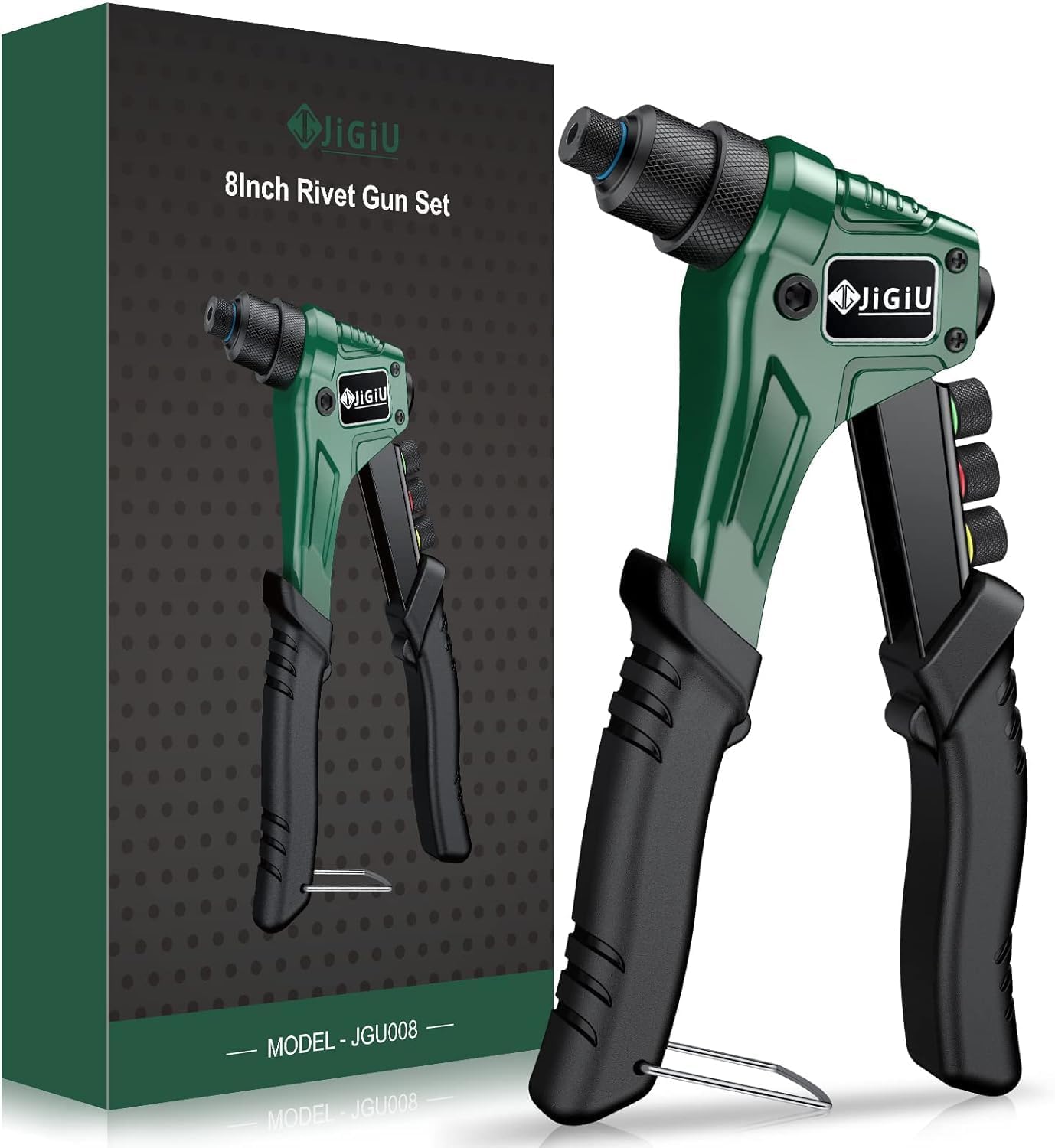 Amazon.com: JiGiU Pop Rivet Gun with 200pcs Rivets,Single Hand Rivet ...