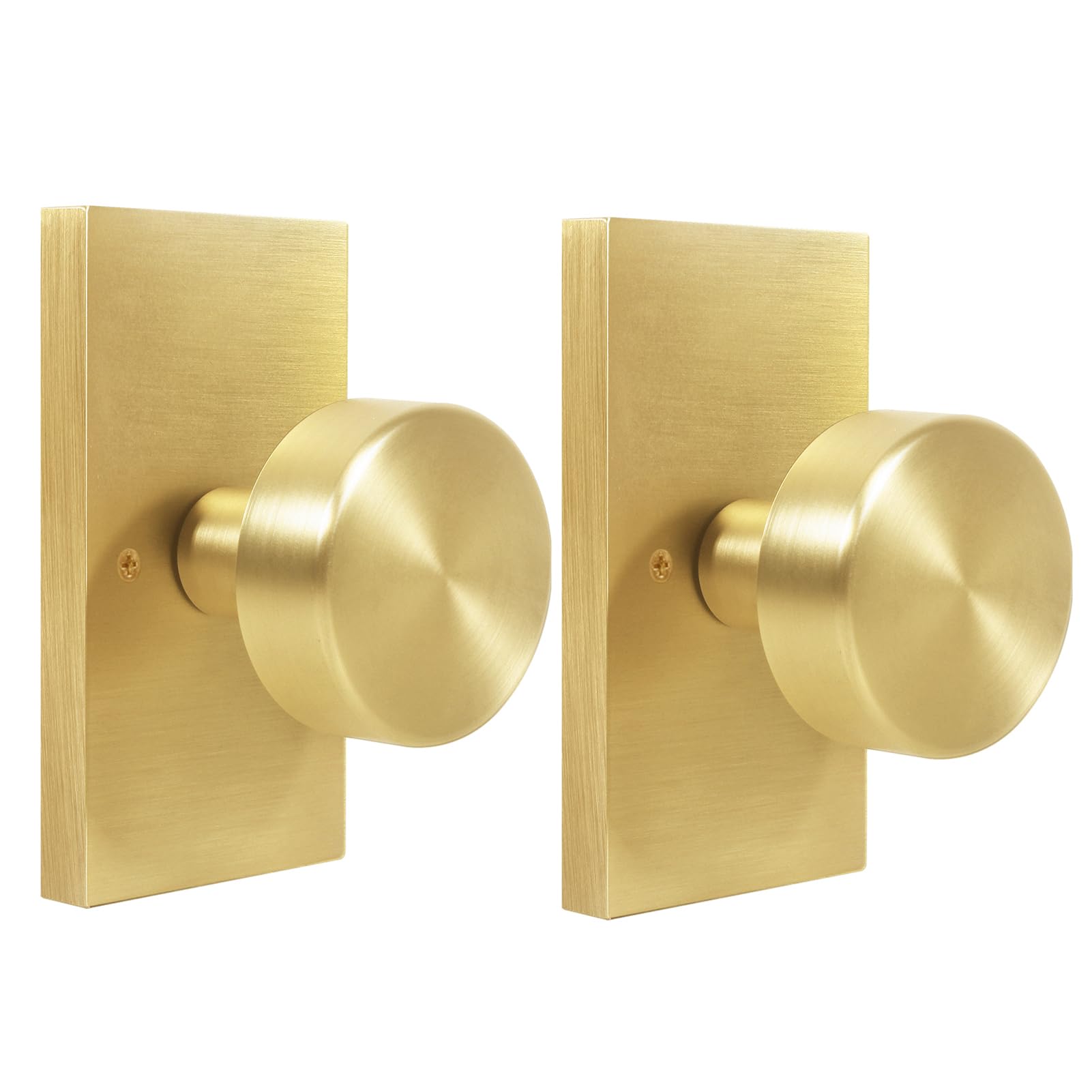 HIEMEY 2 Pack Gold Dummy Door Knob Interior,Satin Brass Bifold and ...