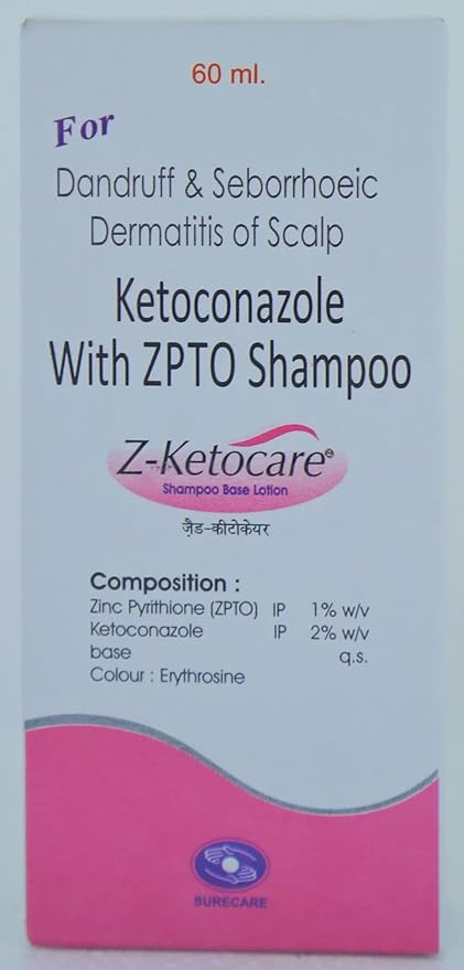 Z-Ketocare - Bottle of 60ml Shampoo with Ketoconazole and Zinc ...