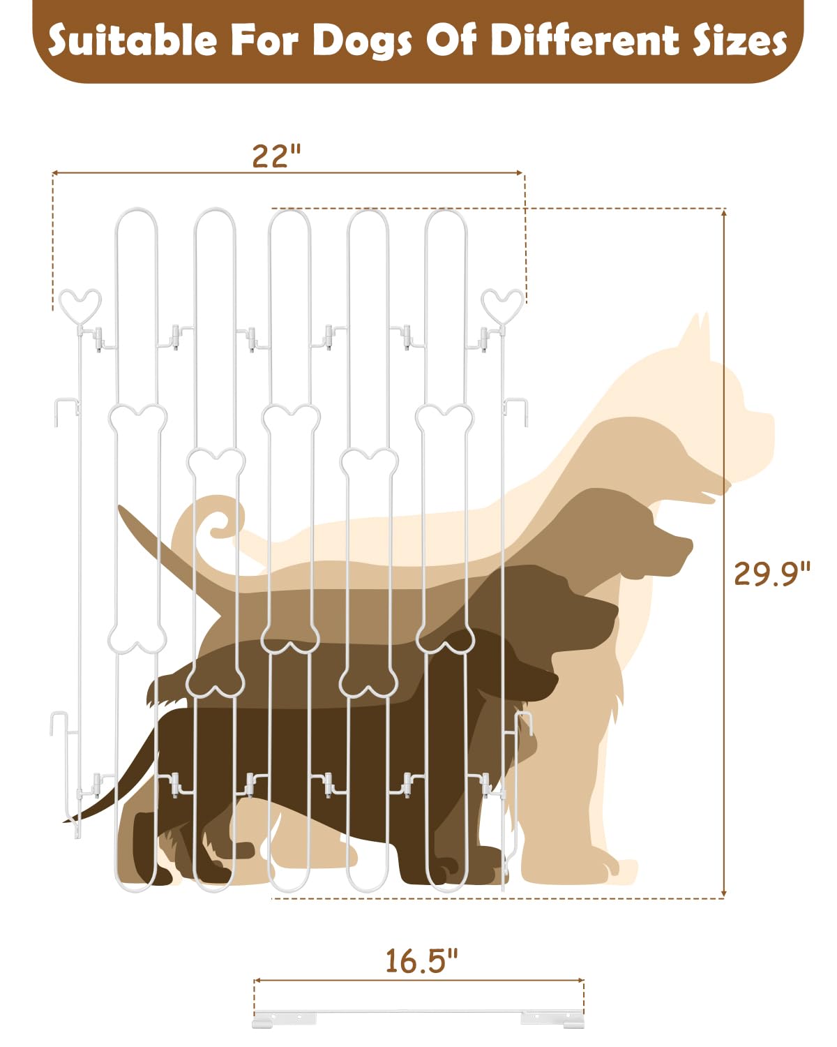 Dog Gate Portable Foldable Pet Gate for Front Doors Durable Retractable ...
