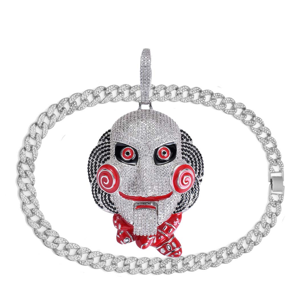 Buy MoCa Jewelry Hip Hop Iced Out Bling 6ix9ine Chain Clown 69 ...