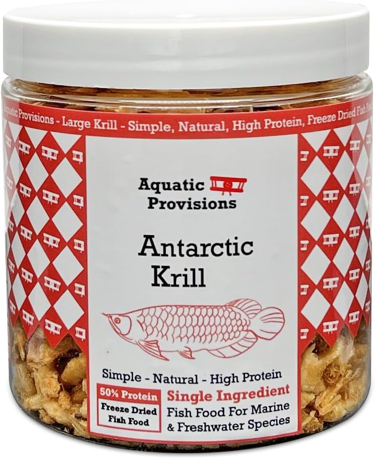 Freeze Dried Antarctic Krill Fish Food 1 oz, for Freshwater and Marine ...