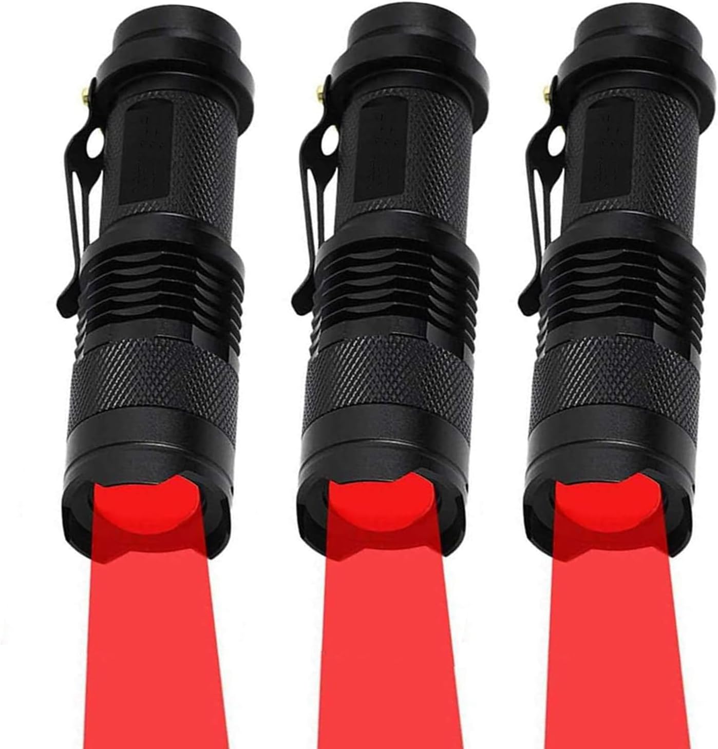 Amazon.com: Decaker Red Light Flashlight Zoomable Single Mode Mini Red ...